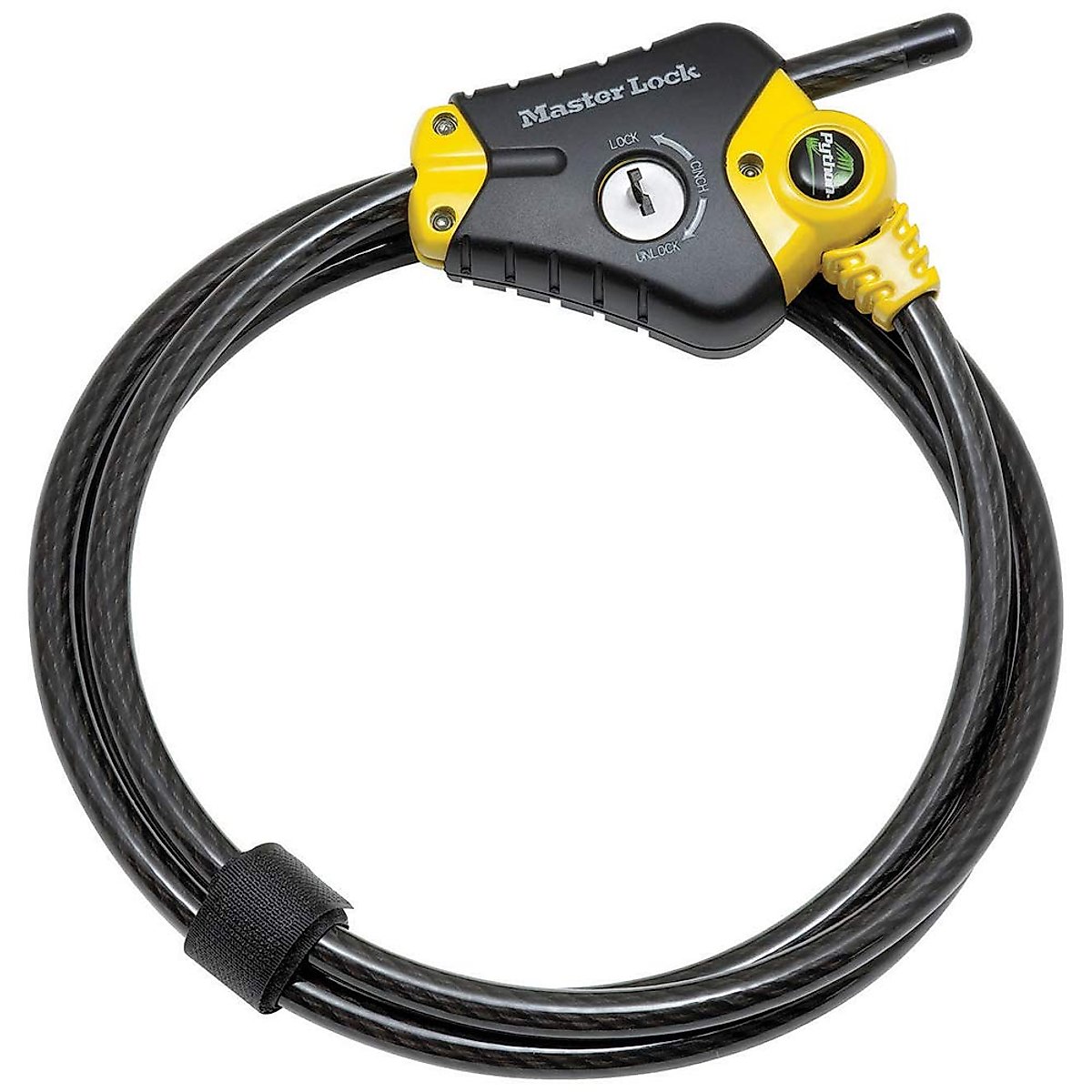 Master Lock 8413DPF Python Cable Lock with Key, 1 Pack, Black and Yellow, 6' x 3/8" diameter