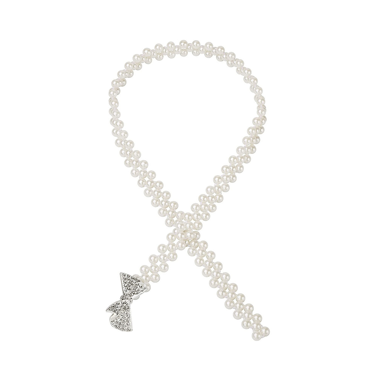 Ayliss Women Pearl Waist Belt Elastic Wedding Bridal Belt with Rhinestone Crystal Sash Bridesmaid Dress Belt Waistband (#2 Butterfly)