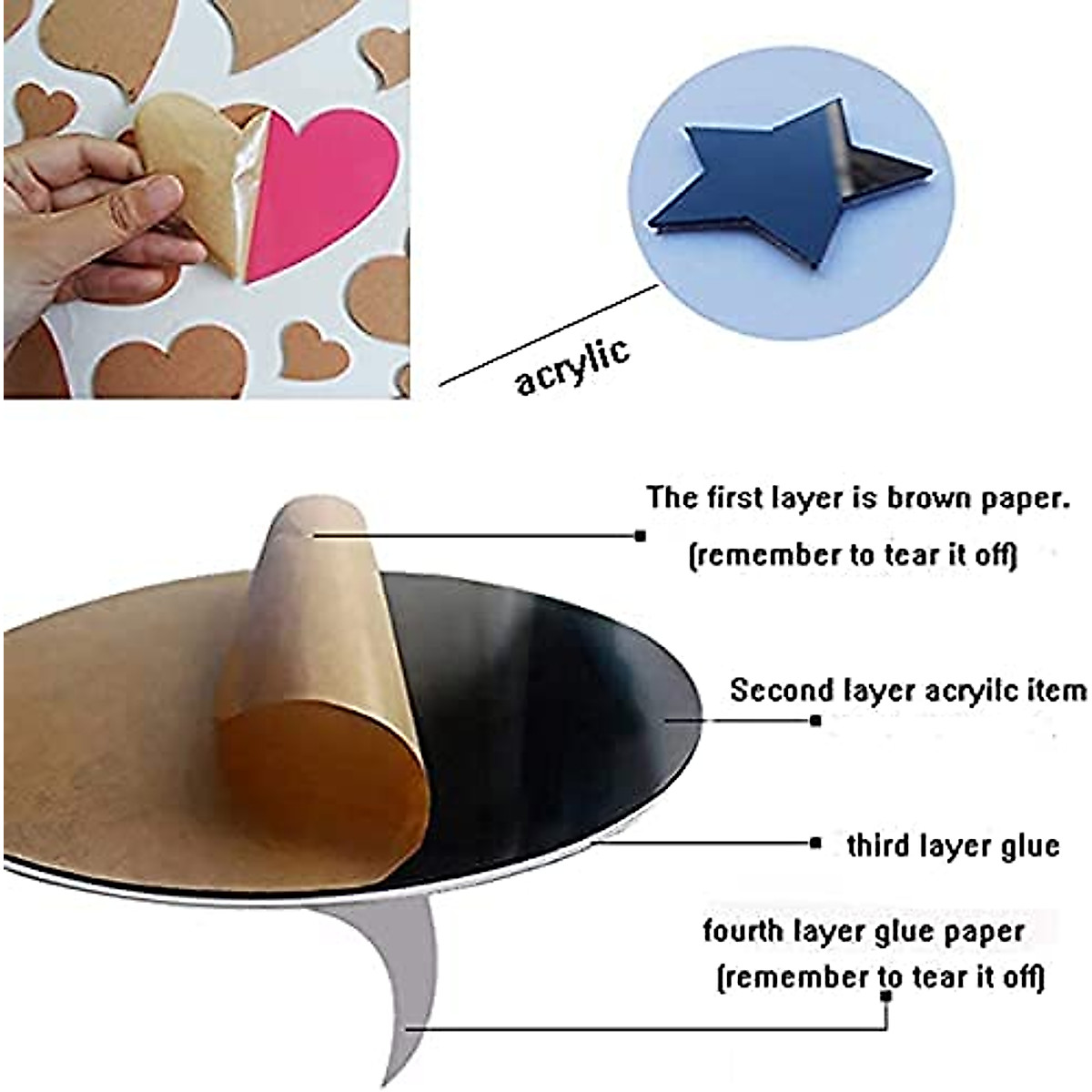 Doeean Let's Eat Sign Acrylic 3D Mirror Wall Decor Wall Decals Decorations Stickers for Kitchen or Dining Room (Silver 26.3 X 13.2)