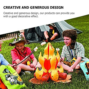 Toyvian Inflatable Campfire Camping Prop, Camping Party Campfire Party Scene Decoration 18 inches Vivid Blow up Campfire for Indoor Camping Sleepovers Scene Settings