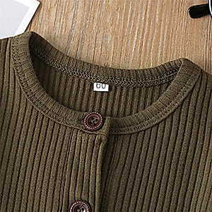 iddolaka Unisex Newborn Baby Boy Girl Short Sleeve Button Romper Jumpsuit One-Piece Outfits Solid Color Clothes (Green, 3-6Months)