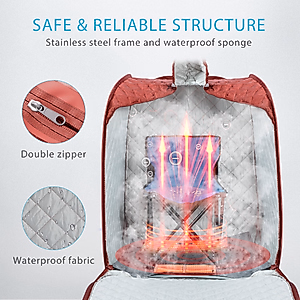 VIVOHOME Portable Personal Steam Sauna Spa with 1.8L 800 Watt Steam Generator, Foldable Chair, Home Sauna Spa Tent for Detox Relaxation, Brown