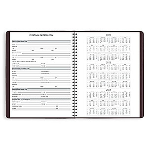 AT-A-GLANCE 2023 Weekly Planner, Quarter-Hourly Appointment Book, 13 Month, 8-1/4" x 11", Large, Winestone (7095050)