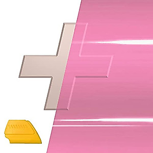 VViViD Auto Emblem Car Wrap Vinyl, Gloss Pink, Compatible with Chevy Bowtie Logo 11.8 Inches x 4 Inches Sheets (x6) + Squeegee