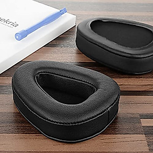 Geekria QuickFit Protein Leather Replacement Ear Pads for Skullcandy Aviator, Aviator 2, Aviator2.0 Headphones Ear Cushions, Headset Earpads, Ear Cups Repair Parts (Black)