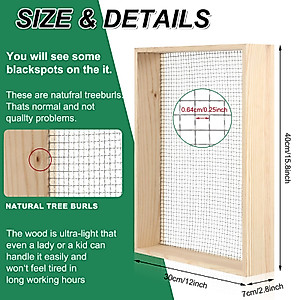 Sliner Rock Sifter Dirt Sifter Wood Hand Held Soil Screen Compost Sifter Gardening Stainless Steel Soil Sieve with Gloves and Shovel for Bonsai Plants Vegetables Sand Leaves Worm Gardening Tools