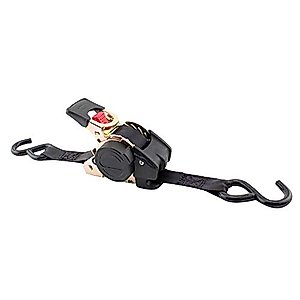 Erickson 34415 Pro Series Black Retractable Ratcheting Tie-Down Strap (Pack of 2, 1" x 10')