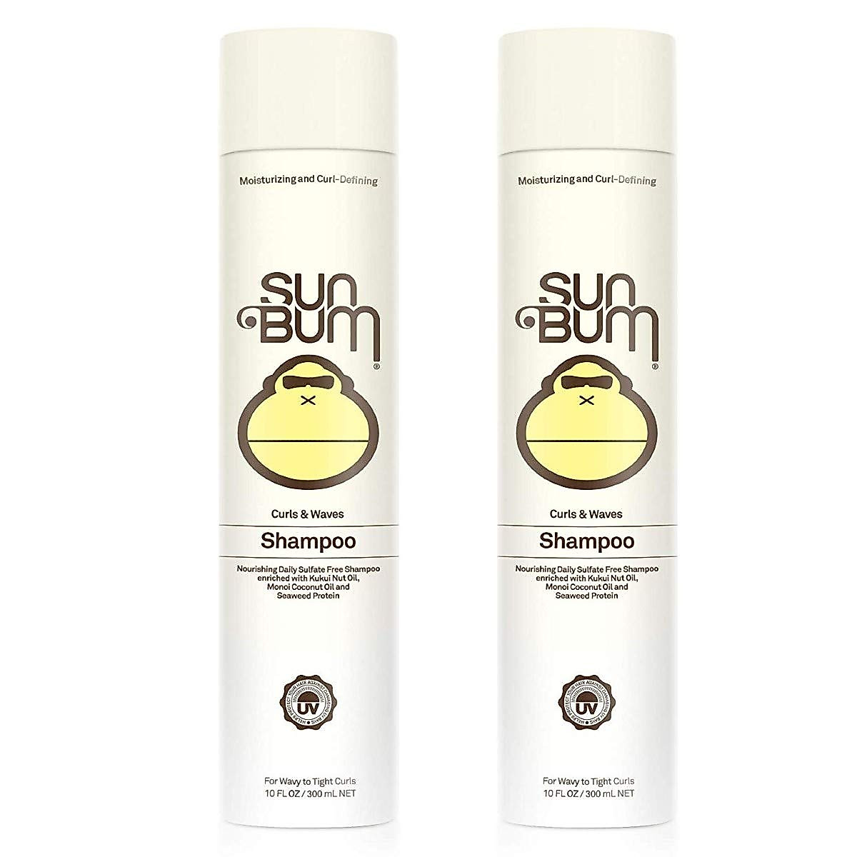 Sun Bum Curls & Waves Shampoo | Vegan and Cruelty Free Moisturizing Hair Wash for Wavy and Curly Hair | 10 oz | Pack of 2