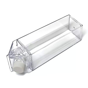 Bac-kitchen 2 Pack Milk Carton Water Bottle - Clear Square Milk Bottles BPA Free Portable Water Bottle with 23 PCS Stickers For Outdoor Sports Travel Camping Activities