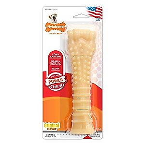 Nylabone Power Chew Textured Femur Bone Chew Toy for Dog, Indestructible Dog Toys for Aggressive Chewers Large Breed, Beef Flavor, X-Large/Souper (1 Count)