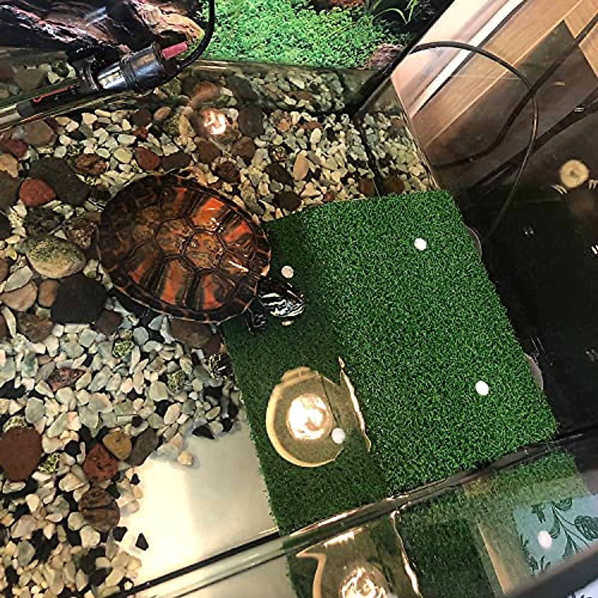 HIERYAN Turtle Basking Platform, Tortoise Ramp Reptile Tank Ladder Resting Terrace, Tortoise Ramp Reptile Ladder Resting Terrace Fish Tank Aquarium Turtle Dock Floating Décor