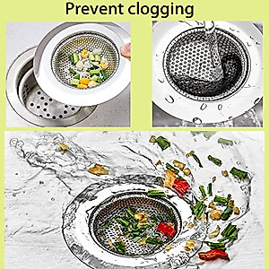YouOKLight Kitchen Sink Strainer, Sink Strainer, Kitchen Sink Drain, Stainless Steel Sink Strainer Basket, Large Wide Rim 4.4" Diameter for Home, Kitchen, Bathroom and Other Drains. Pack of 2