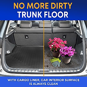 Premium Cargo Liner for Lexus NX200t NX300 NX300h 2015-2021 - Custom Fit Car Trunk Mat - All-Season Black Cargo Mat - 3D Shaped Laser Measured Trunk Liners for Lexus NX200t NX300 NX300h