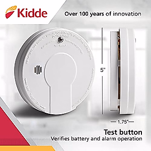Kidde Smoke Detector, 9-Volt Battery Operated, Ionization Smoke Alarm, Battery Included & Smoke Detector, Hardwired Smoke Alarm with Battery Backup, Front-Load Battery Door, Test-Silence Button, White