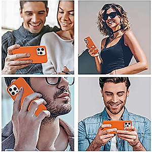 Amytor Designed for iPhone 13 Pro Max Case, Silicone Ultra Slim Shockproof Phone Case with Soft Anti-Scratch Microfiber Lining, [Enhanced Camera Protection] 6.7 inch (Orange)