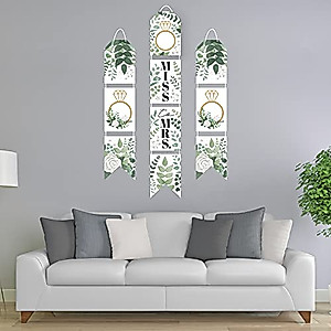 Big Dot of Happiness Boho Botanical Bride - Hanging Vertical Paper Door Banners - Greenery Bridal Shower and Wedding Party Wall Decoration Kit - Indoor Door Decor