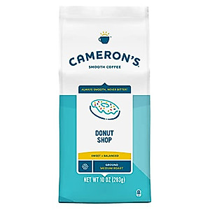 Cameron's Coffee Roasted Ground Coffee Bag, Donut Shop Blend, 10 Ounce