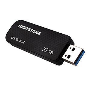 Gigastone Z30 32GB USB3.0 Flash Drive, Capless Retractable Design Pen Drive, Carbon Fiber Style, Reliable Performance & Durable