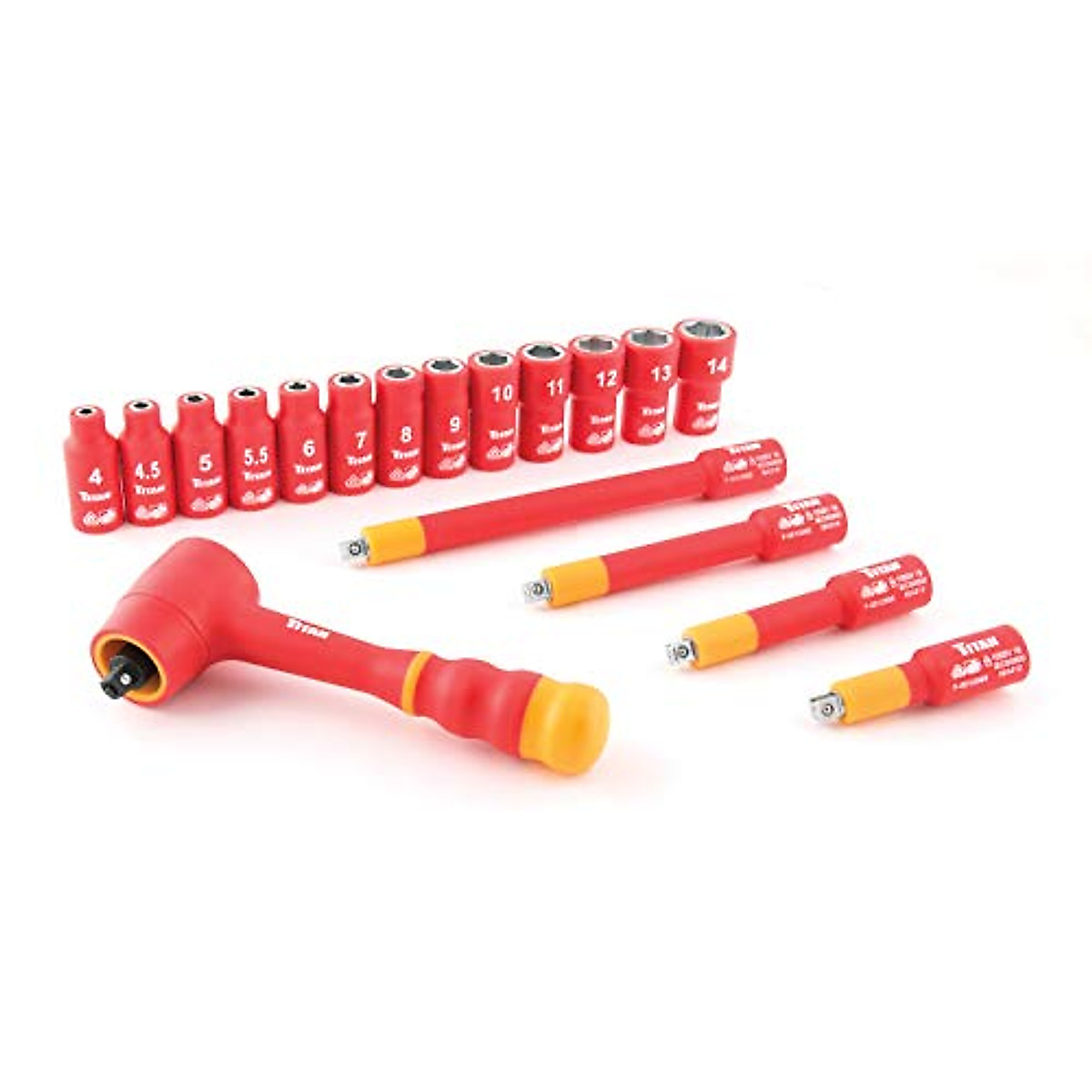 Titan 66100 18-Piece 1/4-Inch Drive VDE Insulated Socket Set
