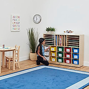 ECR4Kids Scoop Front Storage Bin, Multipurpose Organization, Assorted, 15-Piece