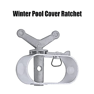 Swimming Pool Cover Winch for Above Ground Swimming Winter Ratchet Rust-Proof Aluminum Replacements Safety Cover, Pool Winch Tightener for Round Rectangular Pool Winter Cover（2pcs）