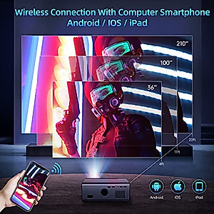 Vamvo Portable Projector, 2022 Upgraded WiFi Projector Native 1080P Full HD Outdoor Movie Projector, Home Theater Video Projector Compatible with iOS/Android/XBox/PS4/PS5/TV Stick/HDMI/USB