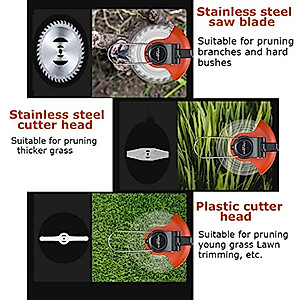 GMRZ Portable Electric Grass Cutter Machine, Handheld String Trimmer Lawn Mower 24V Powered Garden Edger Tool with U-Handle and Replace Blade,2 Battery