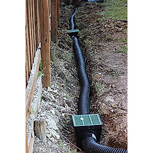 Premium USA Made 9" Inch Outdoor Square Atrium Catch Basin Drain Grate Cover - Basin Fits Storm Sewer & Drain Pipe/Fittings, Also Fits Triple Wall Pipe & Corrugated Landscape Pipe (Black)