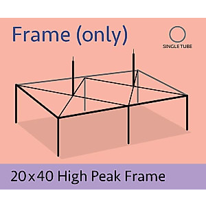 20' x 40' High Peak Canopy Tent Frame Only | for Parties, Vendors, Weddings, and Events | Commercial and Residential Use (Tent Top Not Included)