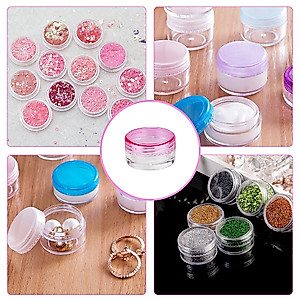 Accmor 100 Pieces 3g Empty Sample Containers with Lids Cosmetic Jars with 5 Pieces Mini Spatulas