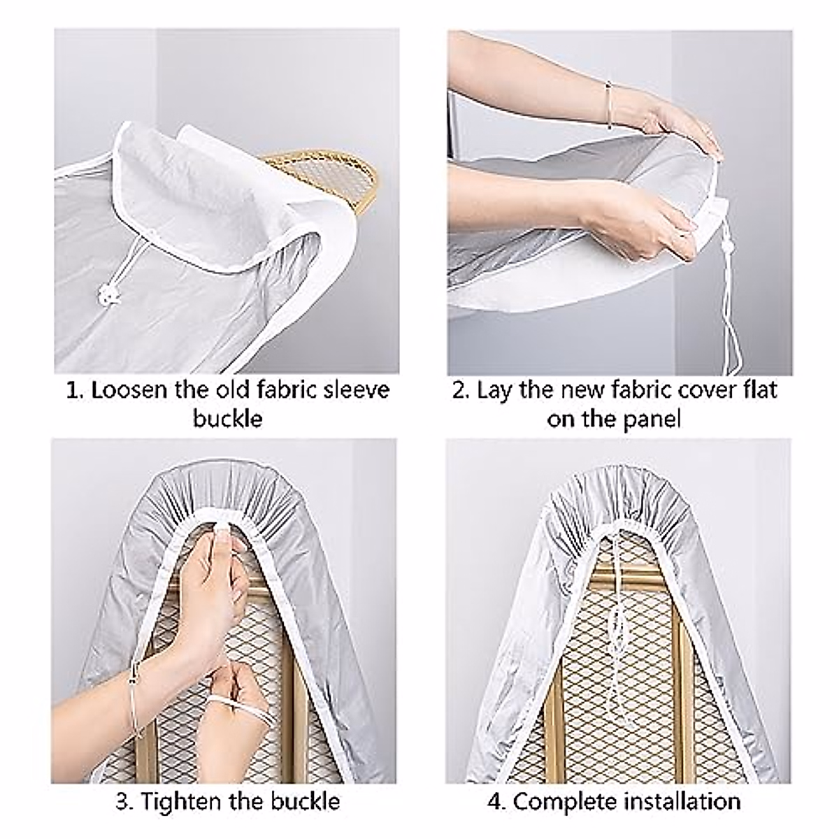 KAnduo Cotton Ironing Board Covers 92X33CM 97X33CM 110X35CM 122X38CM Small/Large, Iron Board Covers for Steam Irons, Ironing Board Cover and Pad Easy to Fit (Color : B, Size : 122X38CM(48x15inch))