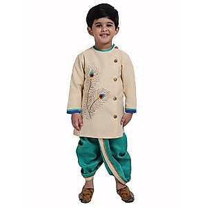 AHHAAAA Kids Ethnic Festive and Party Wear Cotton Kurta and Dhoti Pant Set for Baby boys
