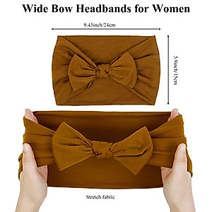 Huachi Headbands for Women 6 Packs Cute Bow Head Bands for Women’s Hair, Elastic Wide Knotted Hairbands Headwrap Turban Hair Accessories