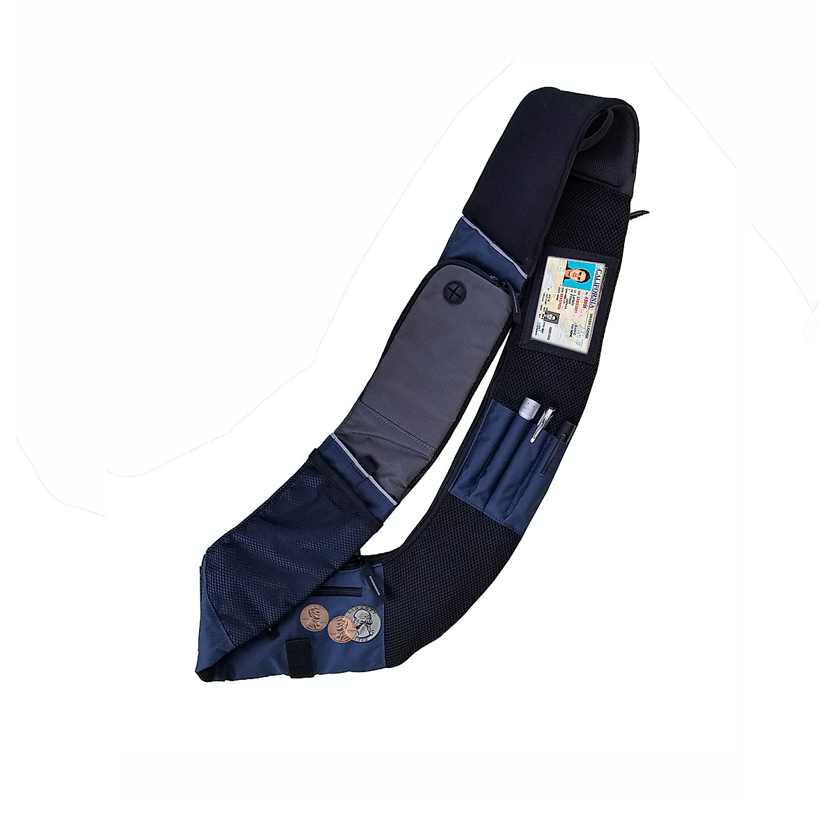 Paqlite CrossTab - TABLET Hands-Free Ultra-Light Personal Pack Carryall CrossBody Shoulder bag - Navy Blue - X-Large