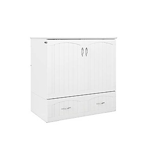 AFI Southampton Murphy Bed Chest with Charging Station, Twin XL, White