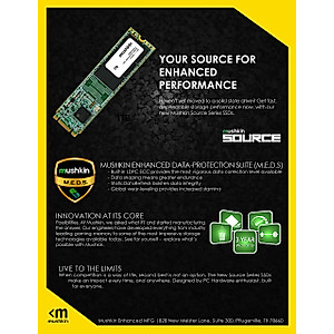 Mushkin Source M.2 – 500GB SATA-III M.2 (2280) – 6Gb/s – Internal Solid State Drive (SSD) – 3D TLC – (MKNSSDSR500GB-D8)