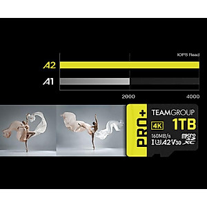 TEAMGROUP A2 Pro Plus Card 512GB x 2 Pack Micro SDXC UHS-I U3 A2 V30, R/W up to 160/110 MB/s for Nintendo-Switch, Steam Deck, Gaming Devices, Tablets, Smartphones with Adapter TPPMSDX512GIA2V3064