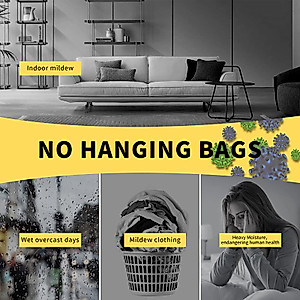 ZSZMFH 15 Pack Moisture Absorber & Max Odor Eliminator Hanging Bag, Charcoal Smell Remove Damp Musty Smell,Hanging Closet Dehumidifier Bags with 25g of Activated Charcoal (220g/pack) Yellow