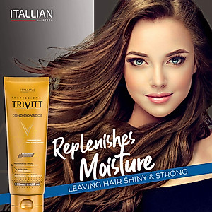 Itallian Hairtech Conditioner Cream for Chemical Treated Hair 8.45 fl oz. - Deep Conditioning and Moisturizing Dry, Damaged and Keratin Brazilian Blowouts With Natural Oils - Professional Trivitt