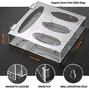 Plastic Bag Holder for Kitchen Organization – Storage Bags Acrylic Organizers Quart, Gallon, Snack, Sandwich Clear Wall Organizer Food Easy Refill System(clear), ‎11.8 x 11.8 3.03 inches