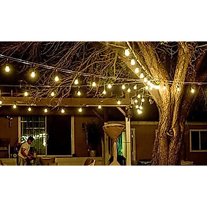 Joursdela 96FT 2-PACK outdoor string light 30 Incandesent edison string light ST14 clear bulb linkable and dimmable for patio, bistro garden Christmas decor