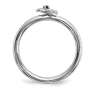 Solid 925 Sterling Silver Stackable Set of 3 Sapphire Blue September Gemstone, Ruby, Emerald Green May Gemstone Engagement Rings Size 7