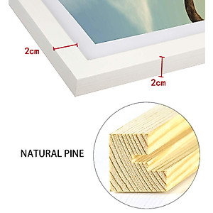 IOOSTAR 16x20 Diamond Painting Picture Frame ， Display Pictures 14 x 18 inch/35x45 cm with Mat or 16 x 20 inch/40x50 cm Without Mat ， Diamond Art Frame Wood White (YNCK0052)