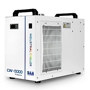 S&A CW-5000 DG Industrial Water Chiller 7L 1.14HP 2.64gpm Water Cooling System for 40W 50W 60W 70W 80W 90W 100W CO2 Laser Engraving & Cutting Machines,Cools 3868 BTU/Hour
