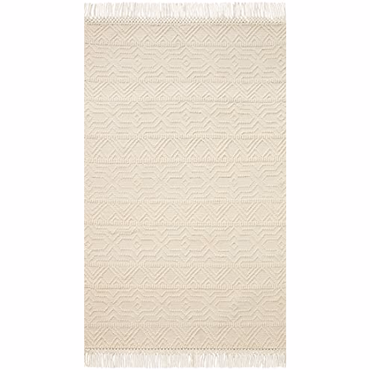 Loloi II Noelle Collection NOE-04 Ivory/Ivory, Geometric Area Rug 8'-0" x 10'-0"