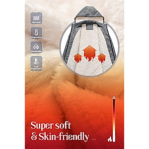 Chrisuno Women's Outdoor Waterproof Coat Down Alternative Parka Puffer Ski Jacket Cozy Coat Grey L