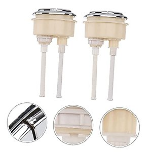 2 Pcs toilet lid button flush tank push button dual flush push button toilet tank lid toilet water tank push button toilet flush button wc square plastic white power switch button