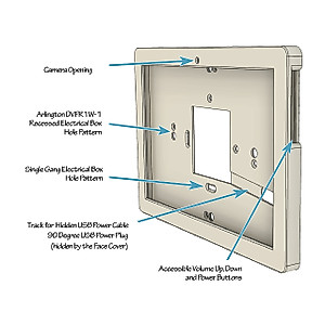 Smart Home Mount Tablet Wall Mount Kit with Integrated Power Cable - Fits Fire 10 - White