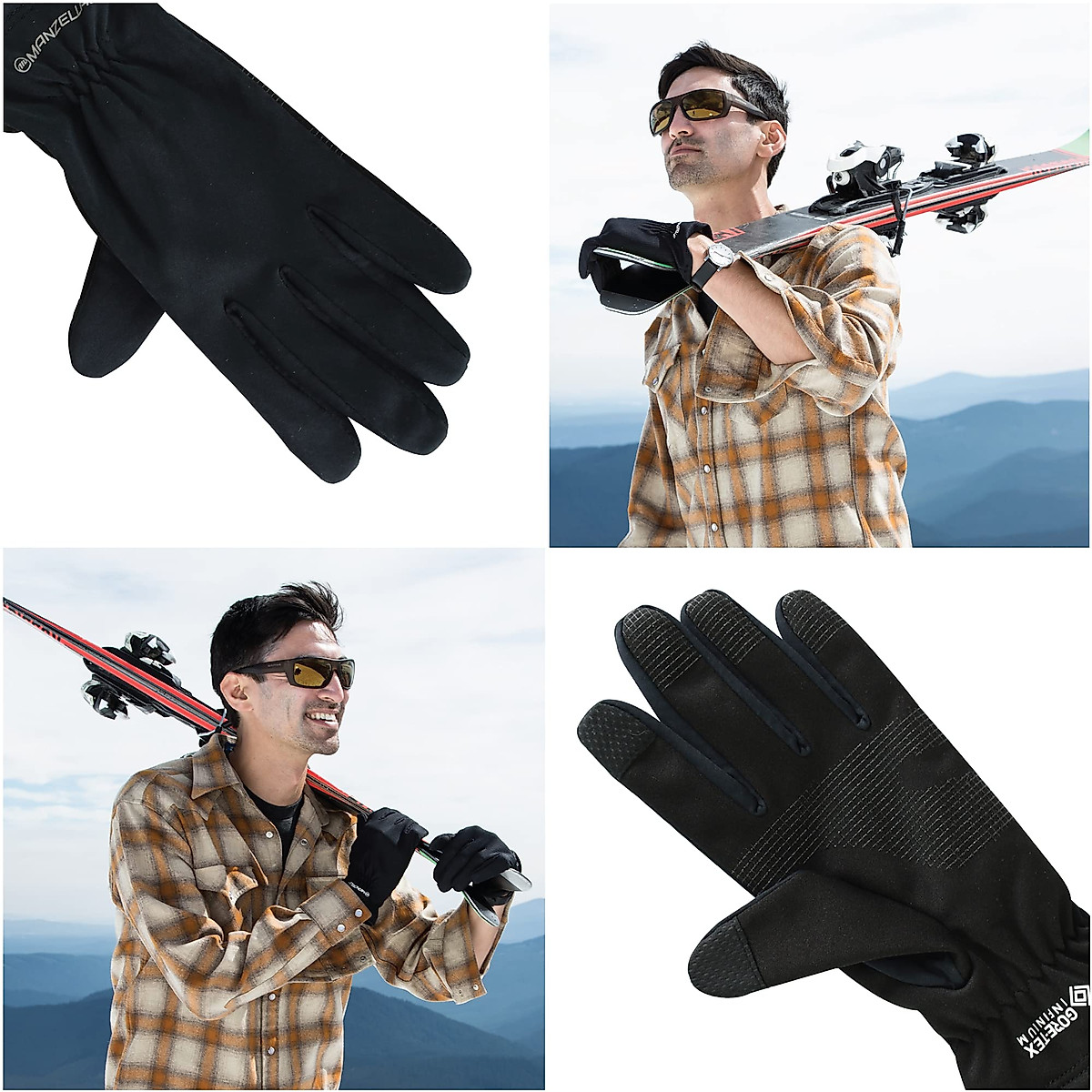 Manzella Men's Lightweight Gore-Tex Infinium Glove, Touchscreen Capable with Windproof Protection Against Cold Weather