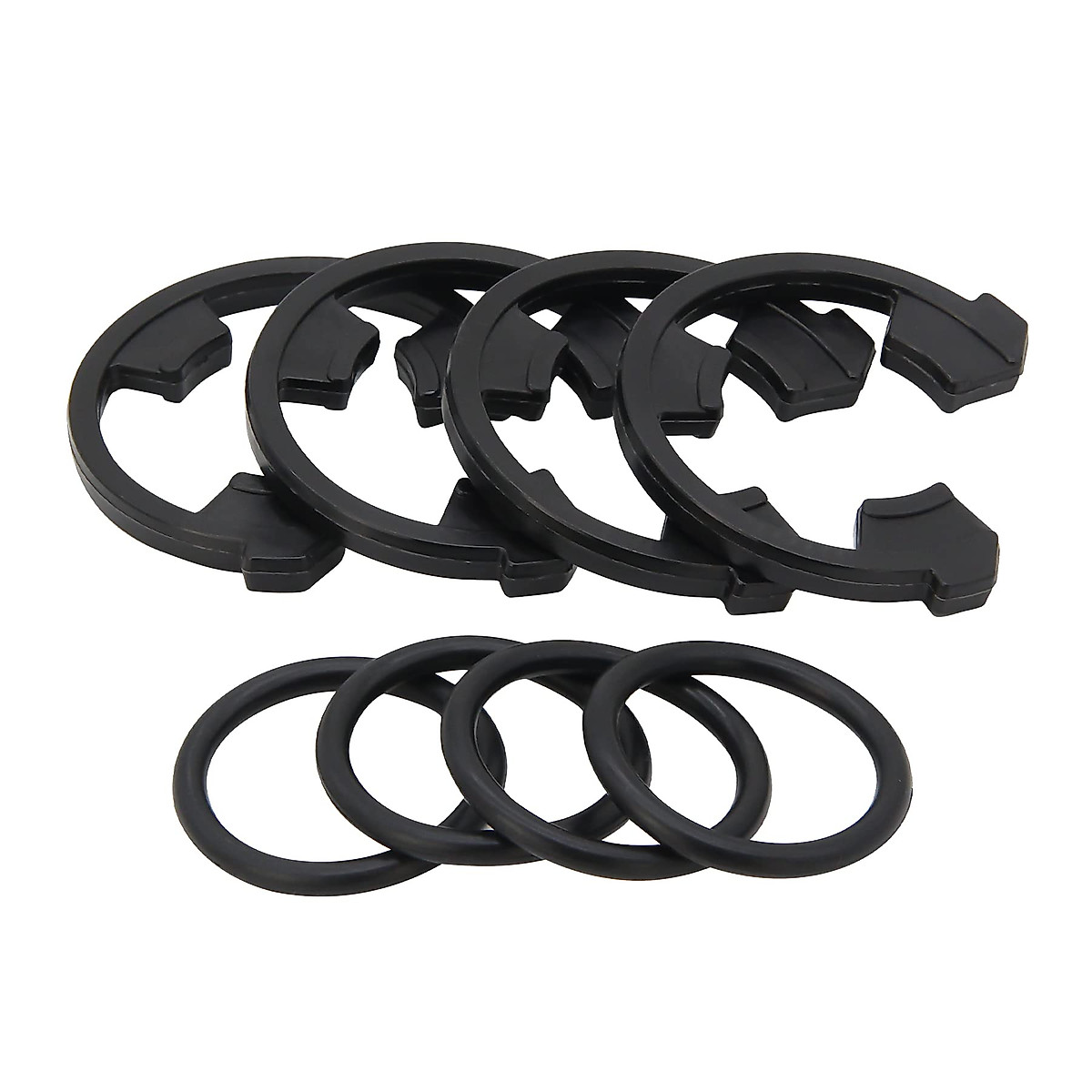 RURBRIN (4+4PCS) 3/4" Water Softener Clip and O-Ring Kit Compatible with GE Kenmore Eco Pure Eco Water Softener, Replace Parts for 7116713 and 7170288